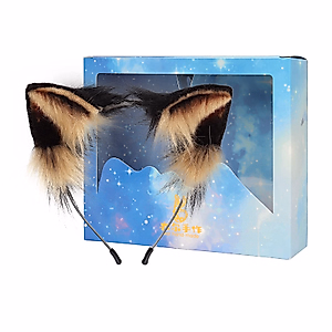 Cat Fox Wolf Ears Cosplay Long Fur Hair Headband Wolf Animal Anime Halloween Cosplay Costume for Girls
