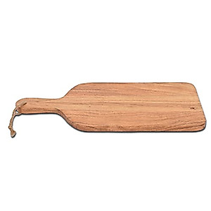 Samhita Acacia Wood Paddle Cutting Boards with handle for Kitchen, Cheese, and Food Serving Tray, Charcuterie Boards (15" x 7" x 0.65")