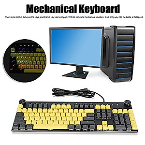 Mechanical Keyboard, N‑Key Rollover Suspension Keycap 104 Keys Ergonomic Mechanical Gaming Keyboard, for Computer Notebook PC Gamers