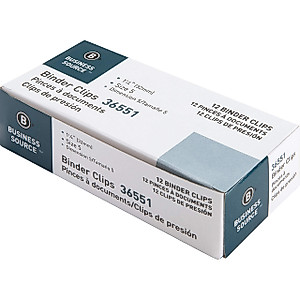 Business Source Fold-Back Binder Clips, Black, Medium (36551)