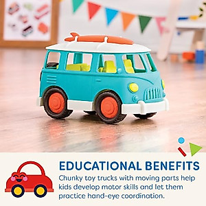 Battat- Wonder Wheels - Blue Toy Camper Van – Toy Rv For Kids, Toddlers – Realistic Details- Recyclable Materials- Camper Van- 1 Year +