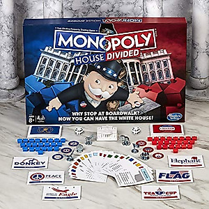 Monopoly House Divided Board Game: Elections and White House Themed Game; Board Game for Families and Kids Ages 8 and Up