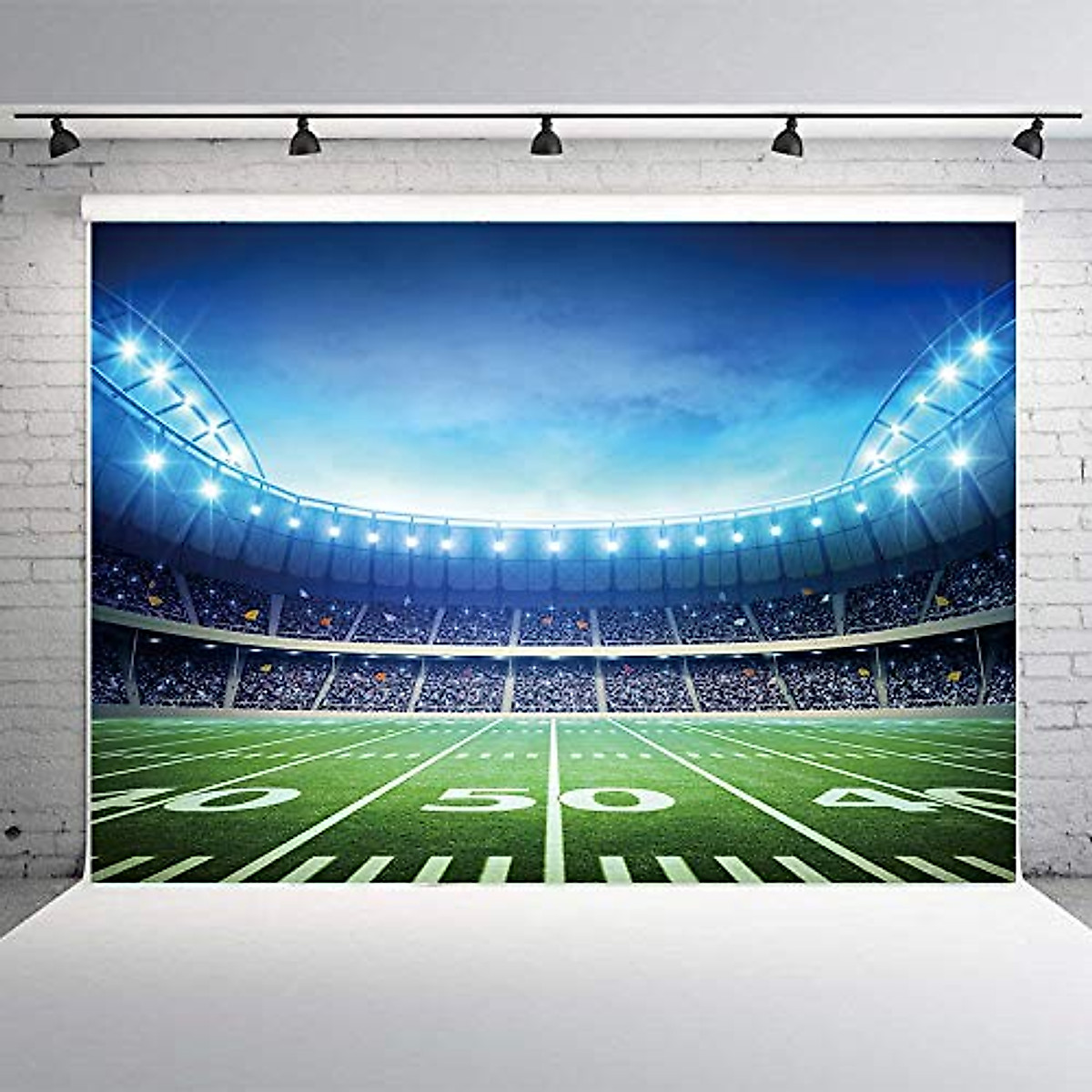 RUINI Football Field Photography Backdrop Football Field AuditoriumLight Themed Party Backdrop 7x5FT