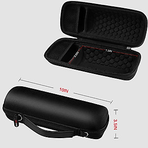 Comecase Portable Bluetooth Speaker Case for JBL FLIP 6 / 5 / 4, Hard Travel Storage Holder with Adjustable Shoulder Strap, Waterproof Speaker Case with Internal Pockets for Cables & Charger - Black