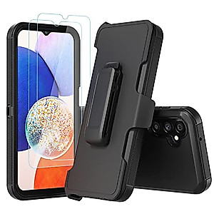 TMIDVFV Compatible with Samsung Galaxy A14 5G Case, with Belt Clip Holster Heavy Duty Rugged Shockproof Full Body Protection Kickstand Phone case for Samsung Galaxy A14 5G (Black)
