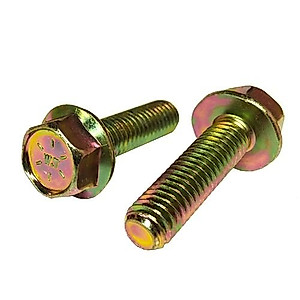 (6) 3/8-16x1 Grade 8 Hex Flange Bolts Frame Cap Screws Zinc Yellow