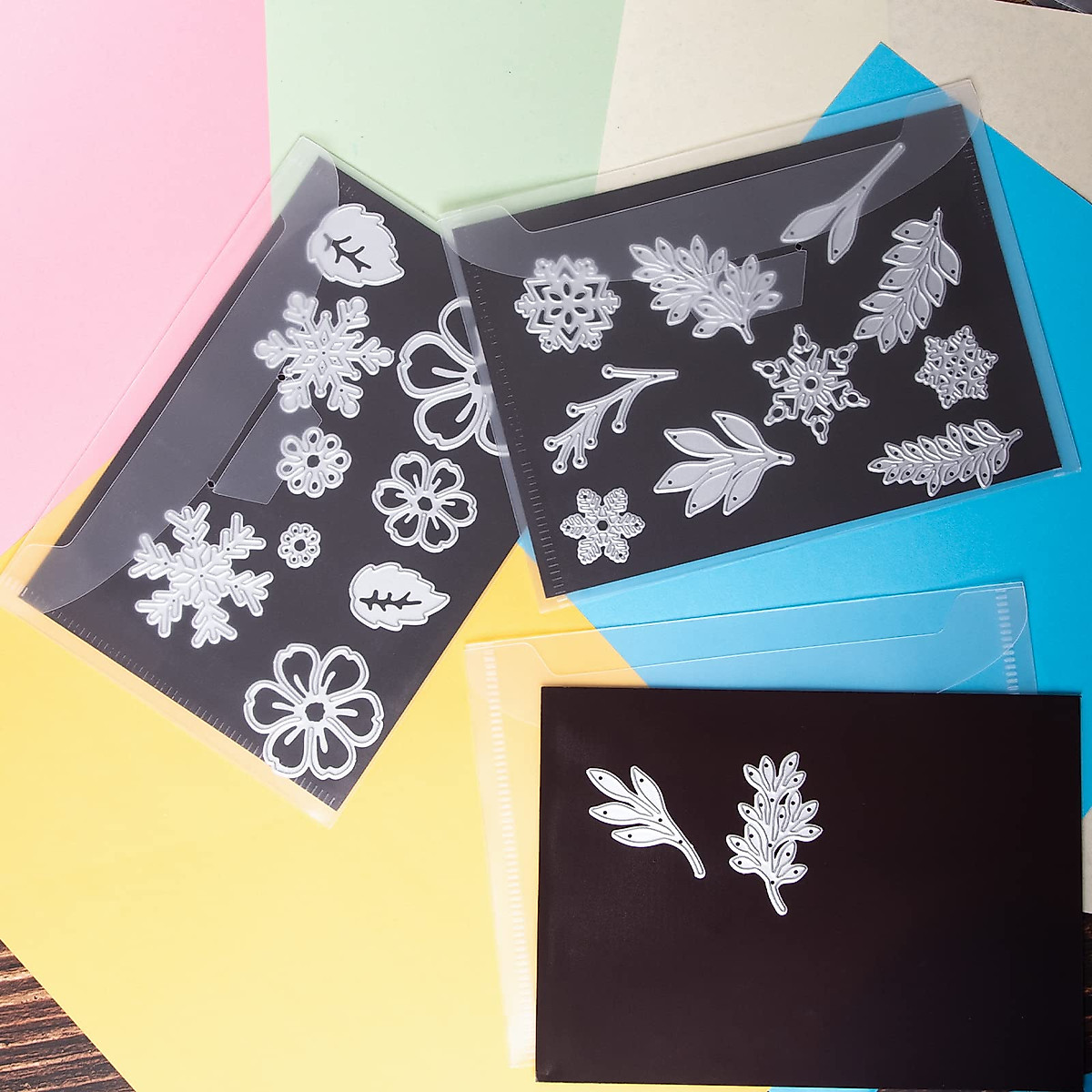 24 Pcs Stamp and Die Storage Bag and Rubber Magnetic Sheet Resealable Storage Pocket,Scrapbooking Storage Stamps and Dies for Card Making Die Cutting (0.5 mm Magnet Sheet)