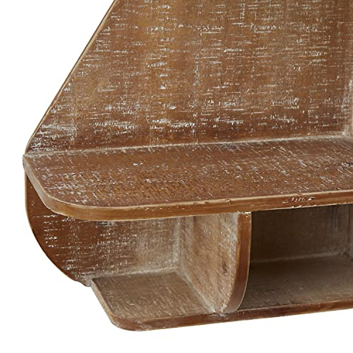 Deco 79 Wood Sail Boat 8 Cubbies Wall Shelf, 21" x 6" x 24", Brown