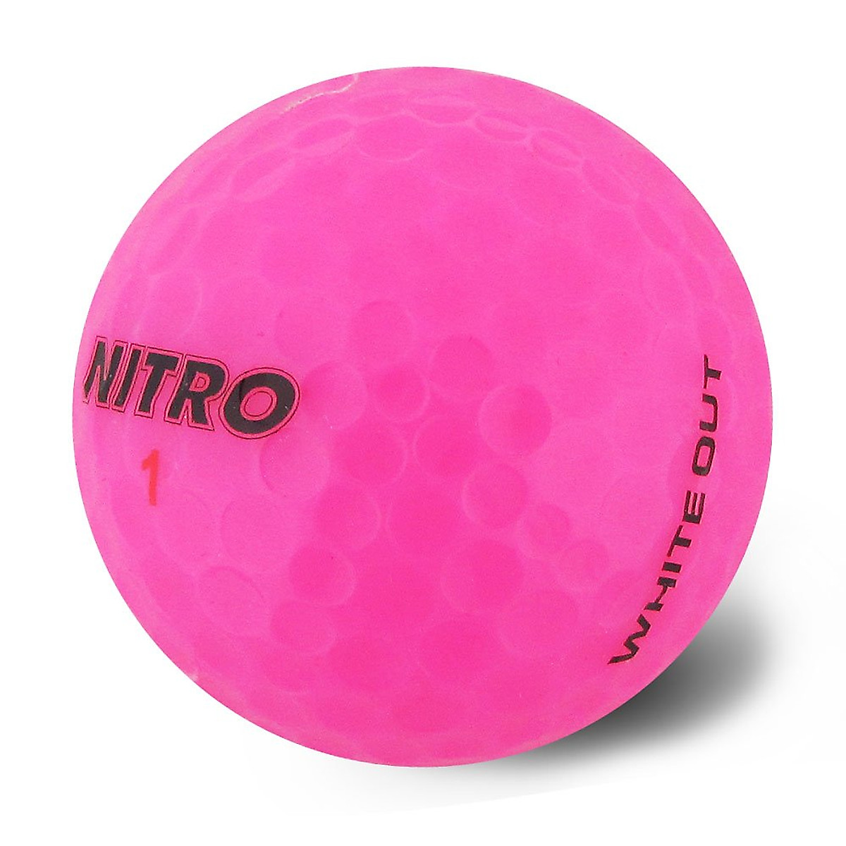Nitro Long Distance Peak Performance Golf Balls (15PK) All Levels White Out 70 Compression High Velocity White Hot Core Long Distance Golf Balls USGA Approved-Total of 15-Hot Pink