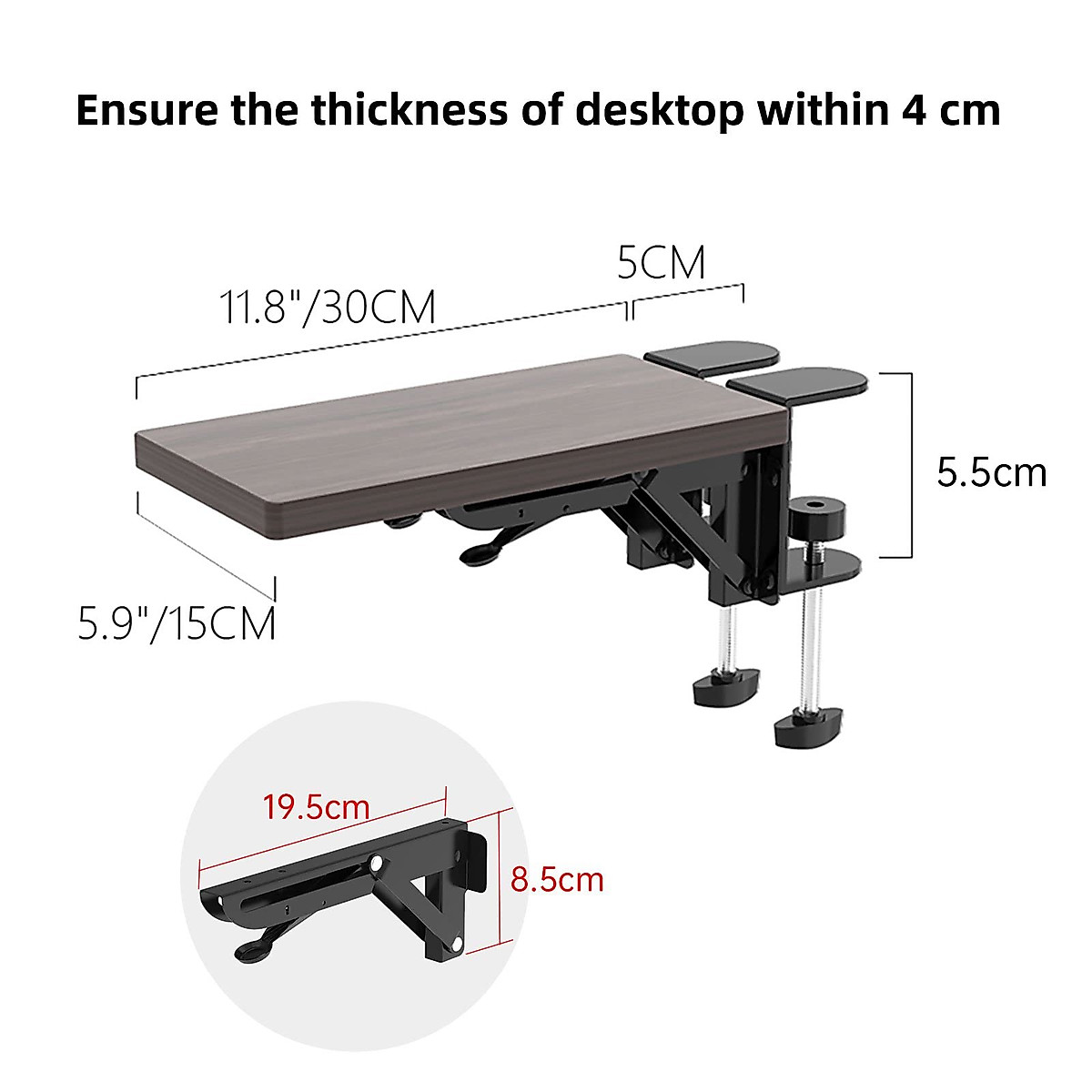 OUGIC Computer Armrest Computer Desk Computer Desk Adjustable Armrest Support Ergonomic Rotating Armrest Support for Table Desk Chair Desk