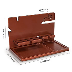 Nightstand Organizer for Men, CALM COZY Bamboo Cell Phone Docking Station, Gifts for Him, Birthday Gifts for Dad, Wallet and Key Organizer, Watch, Tablets, Rings, Glasses Put Together