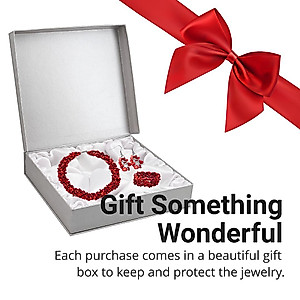 Shop LC Red Coral Gemstone Chips Necklace, Earrings & Bracelet Set - Cluster Stainless Steel Jewelry for Women - Boho Beach Healing Crystal Jewelry - Necklace Length 18" - Stretchable Bracelet Gifts