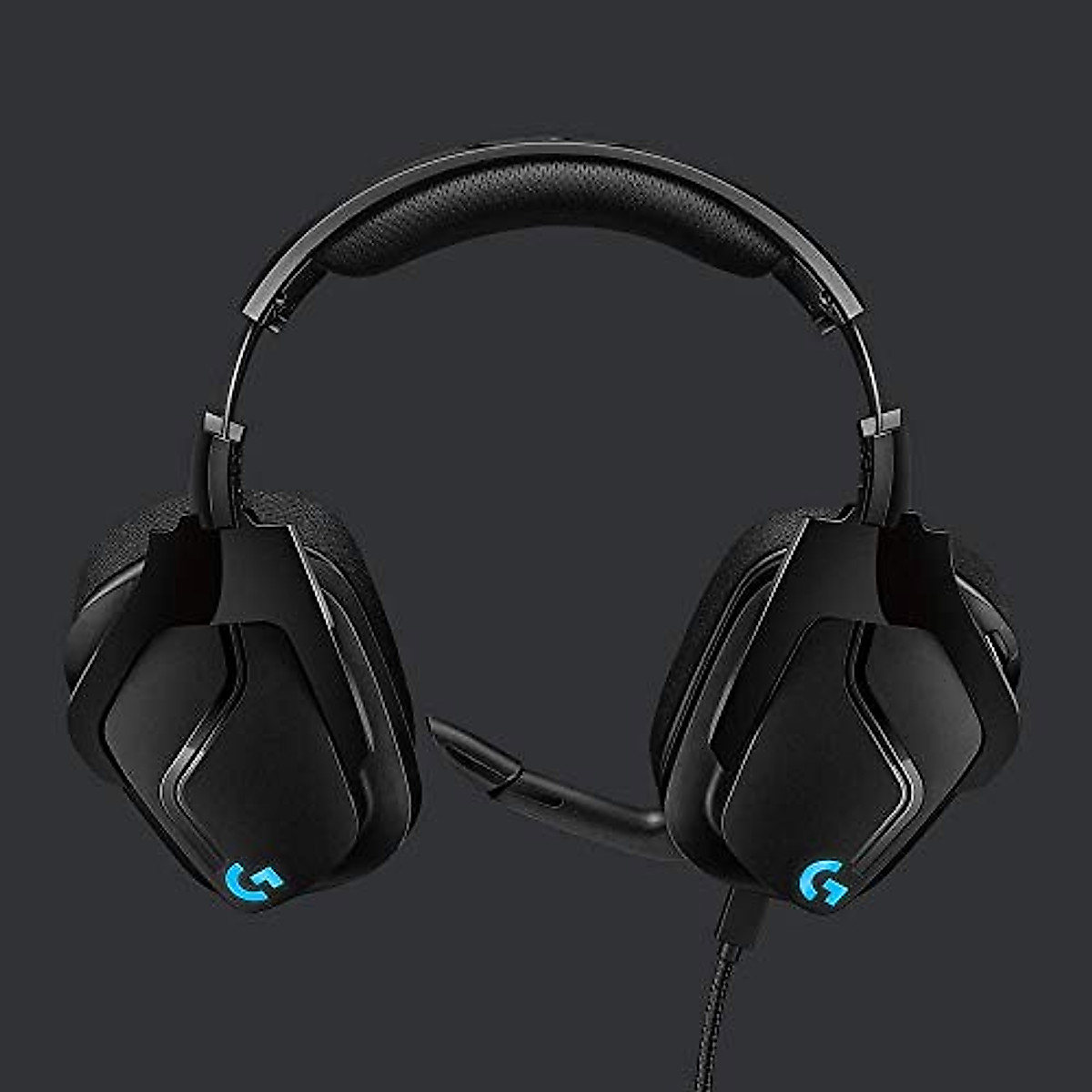Logitech G635 DTS:X 7.1 Surround Sound LIGHTSYNC RGB PC Gaming Headset, Pro-G 50 mm drivers DTS Headphone:X 2.0 surround, Gaming Headset with Full & Cinematic Sound (Renewed)