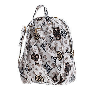 GUESS House Party Large Backpack, Cream Logo Multi