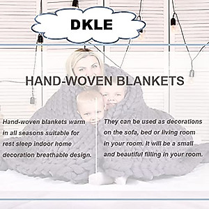 DKLE Chunky Knit Blanket, Chenille Blanket Soft Cozy Warm, Knitted Blanket for Bed & Sofa, Gift (Purple 60x80cm)