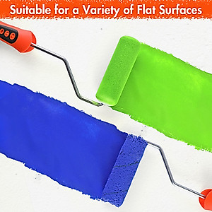 Valuemax 14 Piece 4 inch Paint Roller Kit Wall Treatments Tools for Decorate Cabinets, Doors, Craft Work, Orange & White