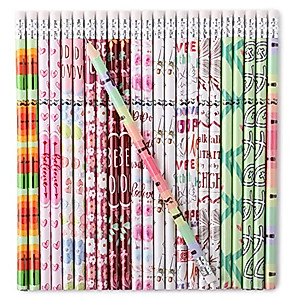 Mr. Pen- Floral Pencil, 24 Pcs, Assorted Designs, Bible Pencils, Colorful Bible Verse Pencils, Colorful Floral Pencil, Flower Pencils, Religious Pencils, Pencils for Bible Journaling