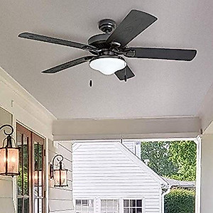 Honeywell Ceiling Fans Belmar 52 Inch Indoor Outdoor LED Light, Damp Rated, Five Blade, Bronze, 50512-01