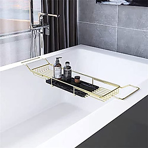 JAHH Retractable Shelf Stainless Steel Bathtub Storage Rack Bathroom Bathtub Tray Kitchen Bathroom Organizer (Color : E)