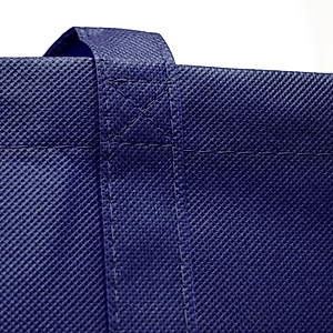 Gift Expressions Grocery Tote Bag | 10 Pack | Navy | Large Gift Reusable Eco Friendly Stand Up Bottom, Recyclable Non-Woven Shopping Bags