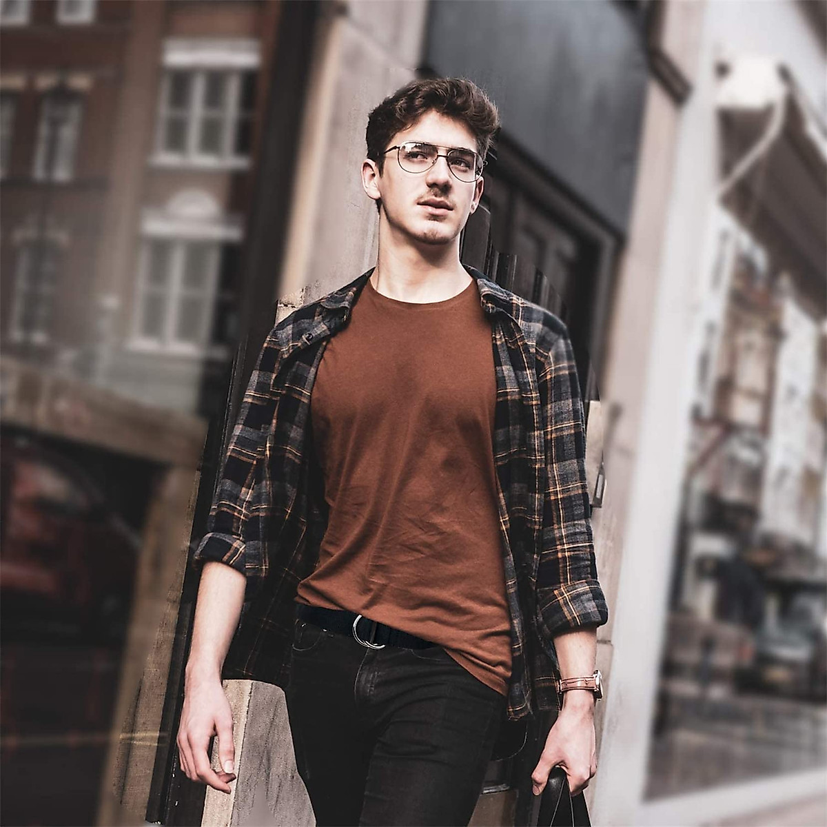 maikun Mens & Womens Canvas Belt with Black D-ring 1 1/2" Wide Extra Long Black, 110cm long, for waist size 31-35''