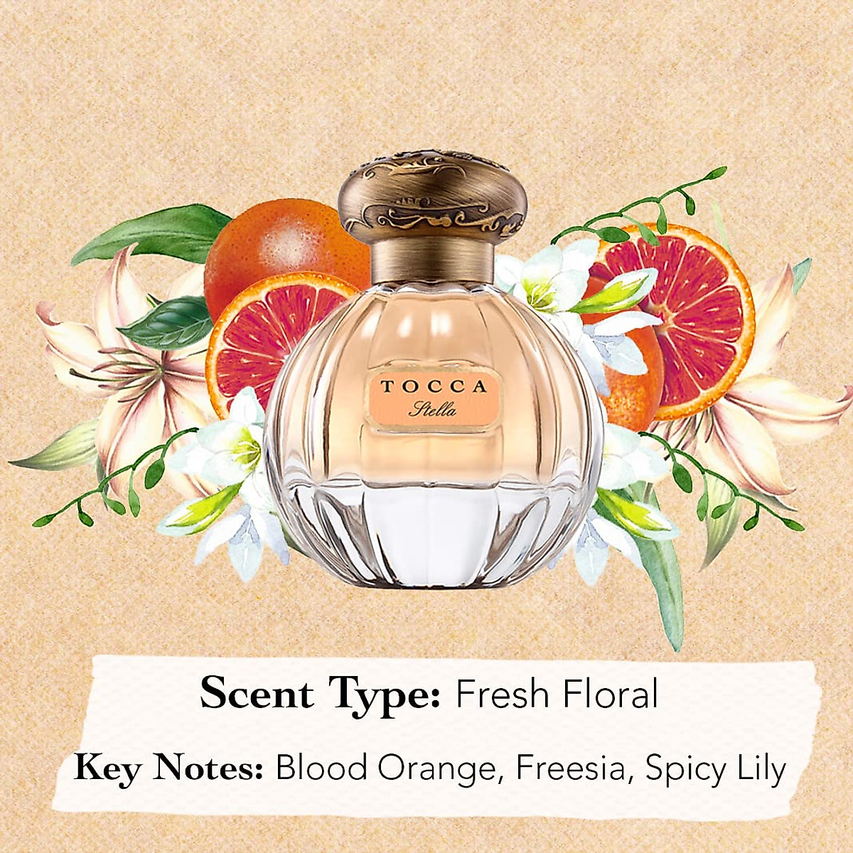 Tocca Stella Perfume for Women, 1.7oz (50 ml) - Fresh Floral, Blood Orange, Freesia, & Spicy Lily Fragrance