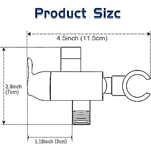Shower Arm Diverter with Handshower Mount, G1/2 Brass Shower Diverter Valve Bathroom Universal Shower System Replacement for Handheld Shower and Fixed Shower Head(Polished Chrome)