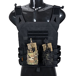 EXCELLENT ELITE SPANKER Open-Top Double Rifle Mag Pouch for M4 M14 M16 G36 AR15 Magazine with Pistol Mag Pouch(Mulcticam,Double Pouch)