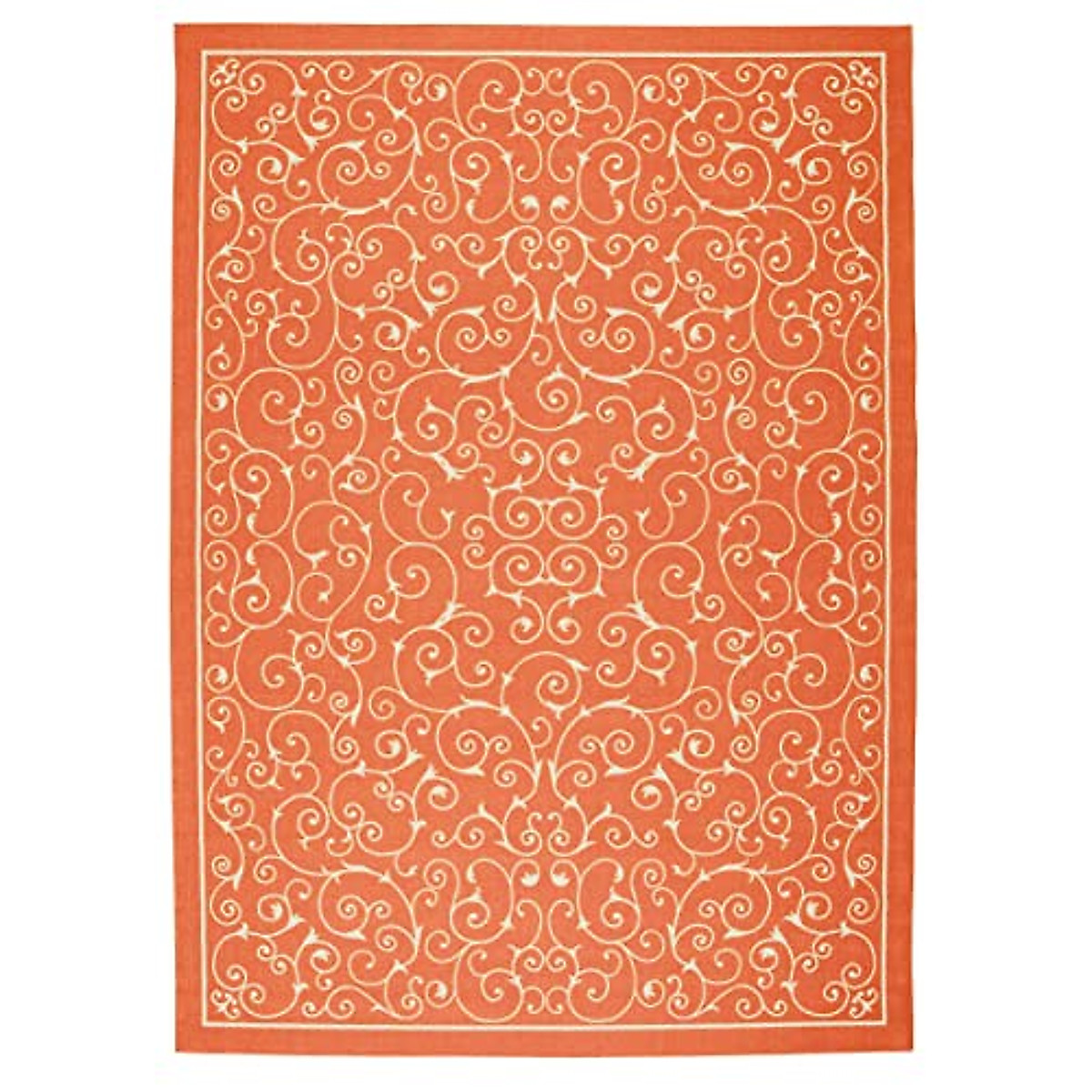 Nourison Home & Garden Indoor/Outdoor Orange 10' x 13' Area -Rug, Easy -Cleaning, Non Shedding, Bed Room, Living Room, Dining Room, Kitchen (10x13)