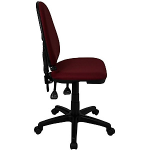 Flash Furniture Mid-Back Burgundy Fabric Multifunction Swivel Ergonomic Task Office Chair with Adjustable Lumbar Support