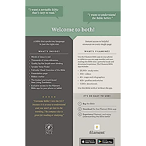 NLT Thinline Reference Holy Bible (Red Letter, LeatherLike, Brushed Pink): Includes Free Access to the Filament Bible App Delivering Study Notes, Devotionals, Worship Music, and Video