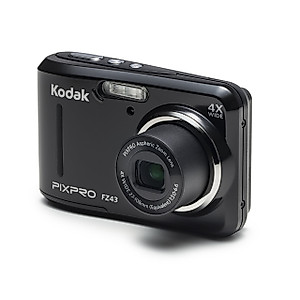 Kodak PIXPRO Friendly Zoom FZ43 16 MP Digital Camera with 4X Optical Zoom and 2.7in LCD Screen (Black) (Renewed)