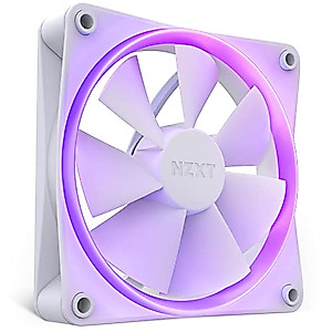 NZXT F120 RGB Fans - RF-R12SF-W1 - Advanced RGB Lighting Customization - Whisper Quiet Cooling - Single (RGB Fan & Controller Required & NOT Included) - 120mm Fan - White