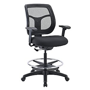 Raynor EuroTech Apollo Mesh Fabric Back Fabric Drafting Chair, Black (DFT9800)