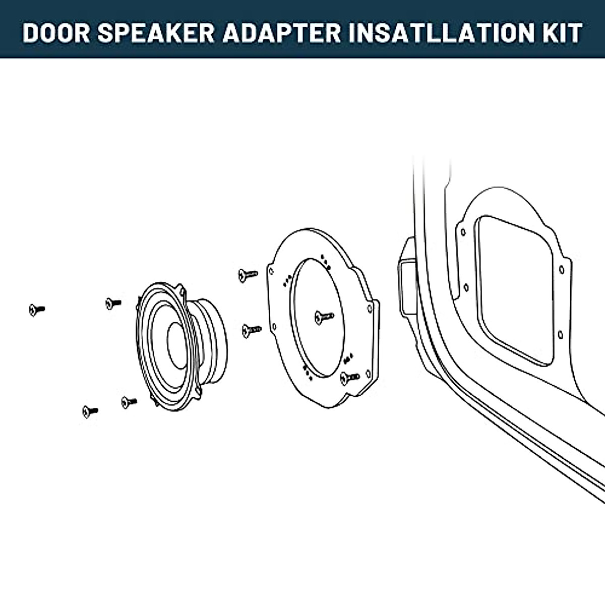NuIth Front Door Speaker Adapter W/Speaker Wiring Harness Replacement for 2018-2022 Toyota Camry,RAV4, Tacoma Outback 6" X 9" Aftermarket Door Speaker Spacer Ring Bracket 6.5” / 6.75"