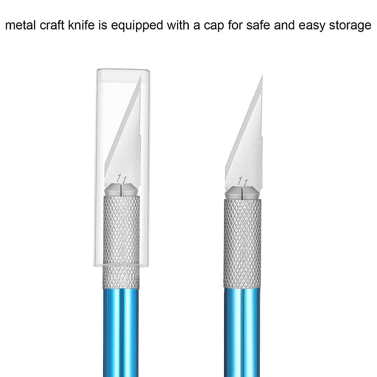 4 Pieces Craft Knife Knife Hobby Knife with 40 Pieces Stainless Steel Blades Kit for Cutting Carving Scrapbooking Art Creation(Yellow, Green, Blue, Silver)