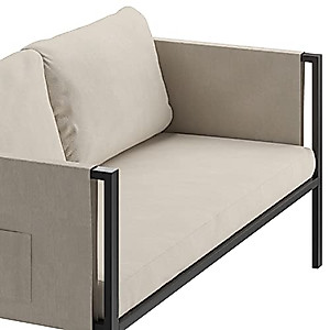 Flash Furniture Patio Lounge Loveseat, Set of 1, Light Gray