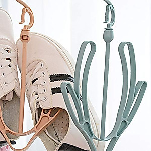 Holibanna 2Pcs Shoes Drying Hanger Plastic Cloth Hanging Dryer Rack Hook for Shoes Home Using (Sky-Blue)