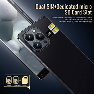 PrzSay Cheap Mobile Phone, 5.0" IPS Display, Android 9.0, Dual SIM, Dual Cameras, 1GB RAM+16GB ROM (Expandable to 128GB), Support: WiFi, Bluetooth, GPS 3G Smartphone (i14Pro-Purple)