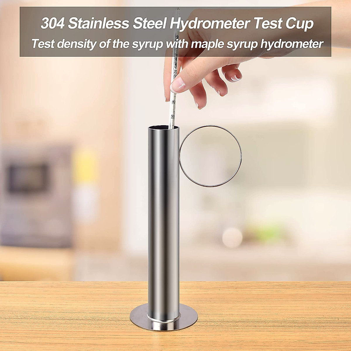 Maple Syrup Hydrometer Test Cup for Making Maple Syrup - Stainless Steel