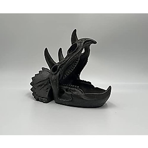 Happy Long Ears Resin Dinosaur Skull Model Decoration - Simulated Triceratops Skeleton Home Office Decor. Key, Phone Holder …