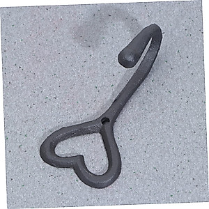 Ciieeo 2pcs Iron Hooks for Hanging Wood Clothes Hangers Retro Keychain Decorative Hooks Key Hanger Hooks Black Wall Hooks for Hanging Wall Mounted Coat Mounted Clothes Hanger Love Hat