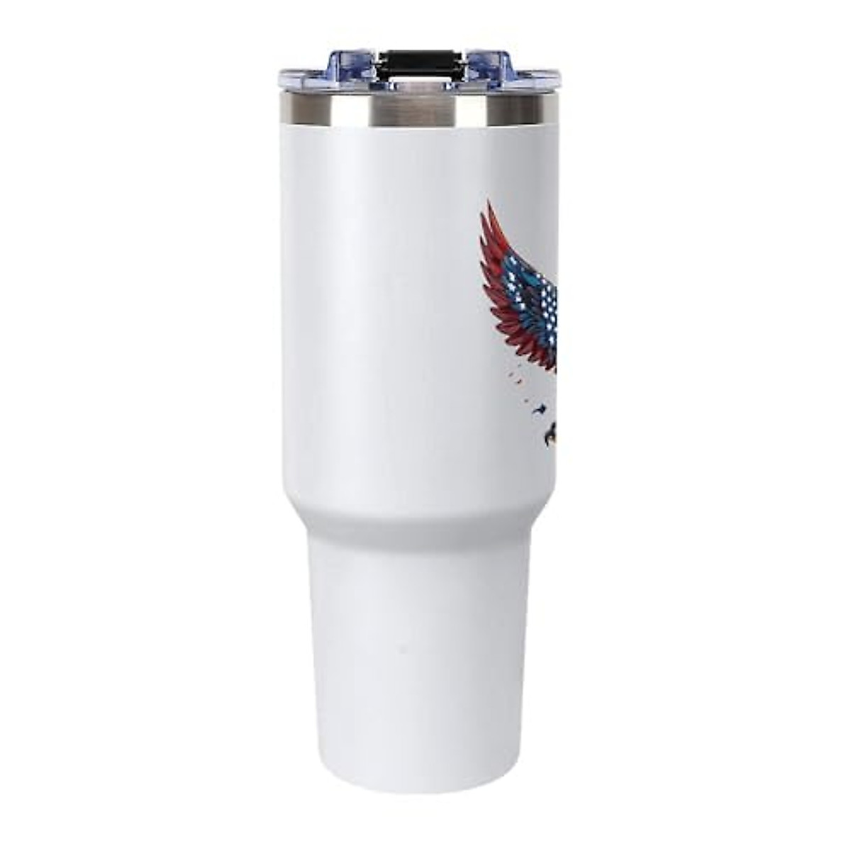 American Flag Bald Eagle Insulated Tumbler with Lid And Straw Stainless Steel Travel Coffee Mug 40oz Deep Blue-style