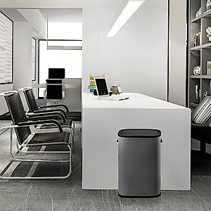 WELYFE 13 Gallon SensorCan, Kitchen Trash Can with Lid, Sensor-Activated Lid Garbage Bin for Home, Office, Slim Space-Saving, Battery not Included, Grey