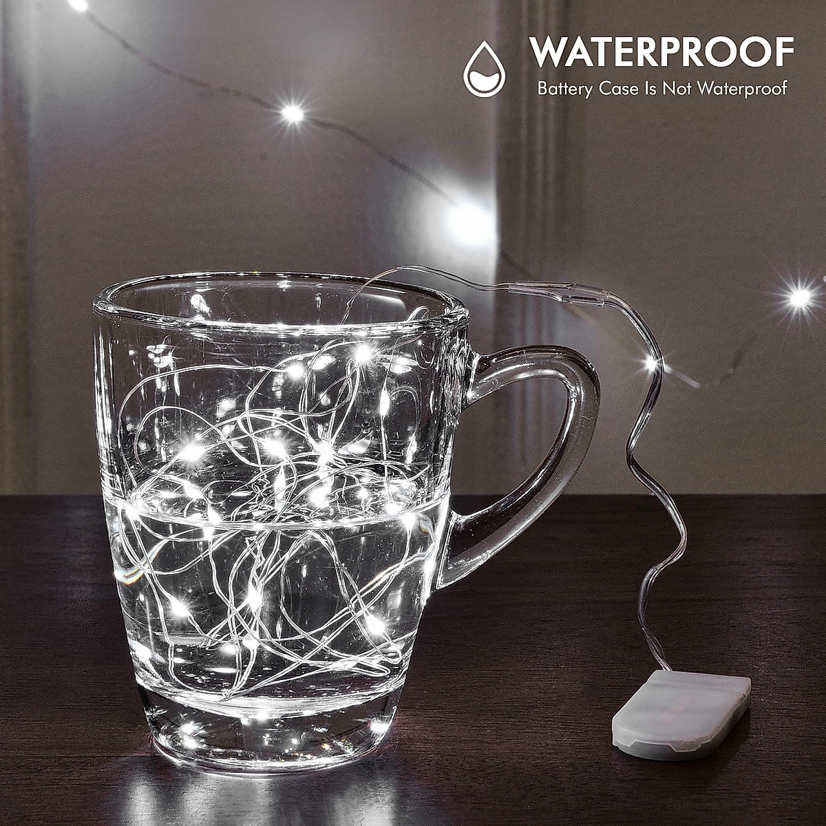 CAMANTU 12 Pack Led Fairy Lights Battery Operated, 7FT 20LED Valentines Day Lights Battery Operated Waterproof Silver Wire for DIY Bedroom Party Birthday Wedding Christmas Decorations(Cold White)