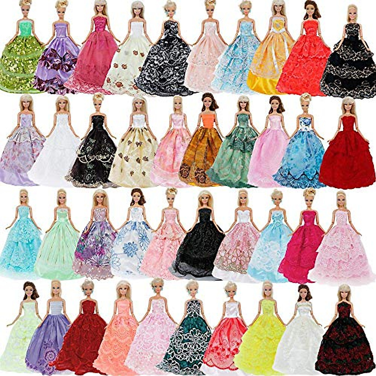 GIETIOS 5Pcs Handmade Clothes Dress for Doll Wedding Party Dresses Gown Outfit Costume Suit for 11.5 inch Dolls Random Style