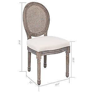 YPWRENH Modern Upholstered Dining Room Chair Dining Chairs 4 pcs Cream Fabric for Kitchen, Dining Room, Living Room