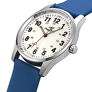 ManChDa Nurse Watches for Women Silicone Watch Medical Watch for Women Men Students Kids with Second Hand Nursing Watch Waterproof Watches for Nurses Lady Children Kids Easy to Read 24 Hours Blue