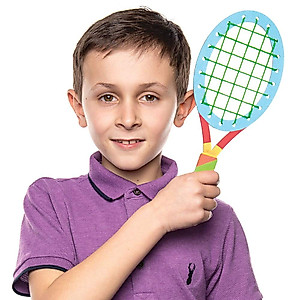 Baker Ross AT987 Tennis Racket Wooden Weaving Kits - Pack of 4, Introductory Sewing for Beginners and for Kids Arts and Crafts Projects
