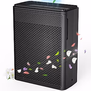 TPLMB Air Purifiers for Home Large Room Covers Up to 1060 Sq Ft,3 Grade H13 HEPA Filter,Smoke Pet Hair Dander Air Cleaner,22 dB For Bedroom Living Dorm Apartment Kitchen,P280 (1, Black)